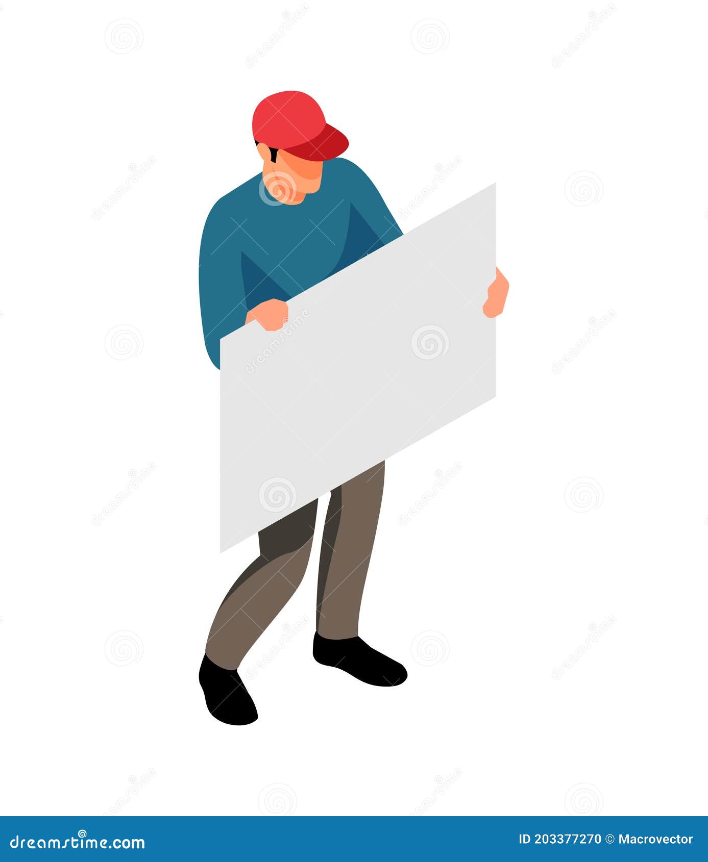 Man with Poster Icon stock vector. Illustration of fire - 203377270