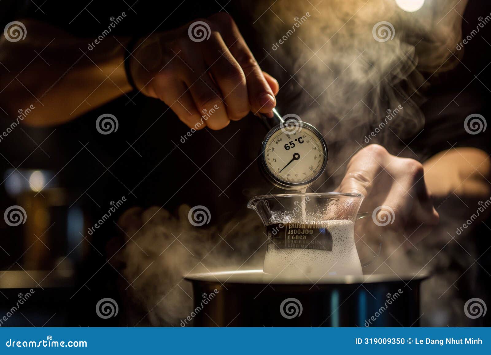 A Man is Pouring a Liquid into a Glass Measuring Cup Stock Photo ...