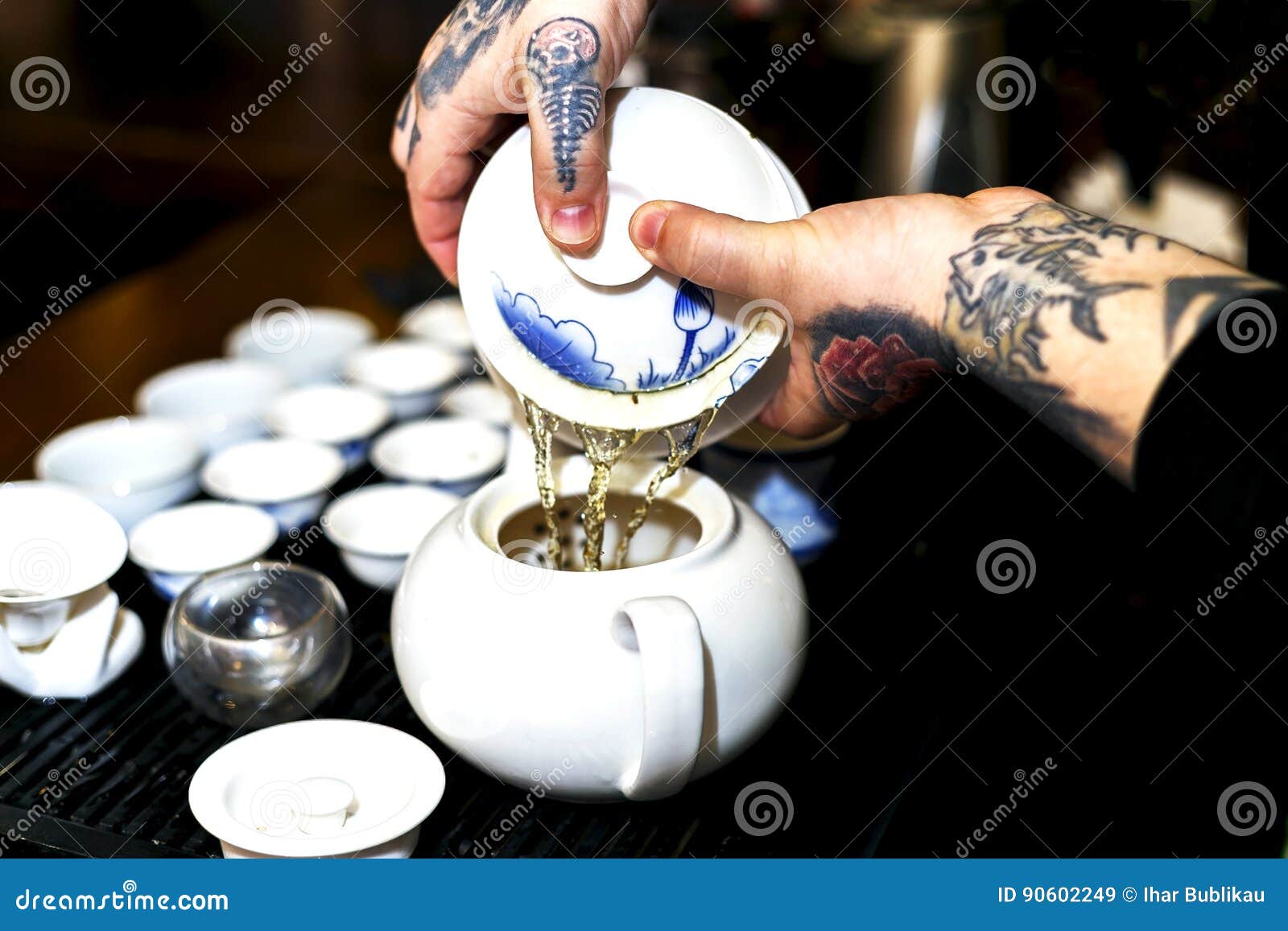 A Man Pours Tea during a Tea Ceremony Stock Image - Image of healthy ...