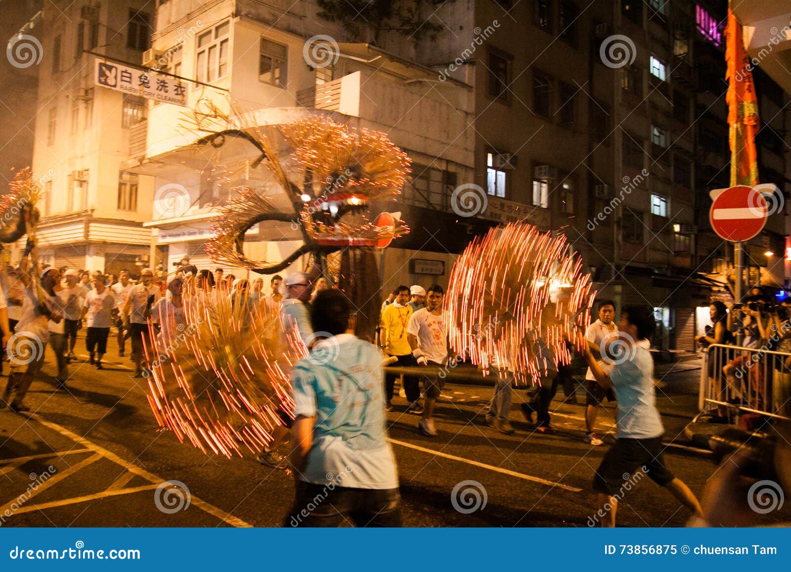 Fire dragon dance editorial image. Image of moon, fire - 73856875