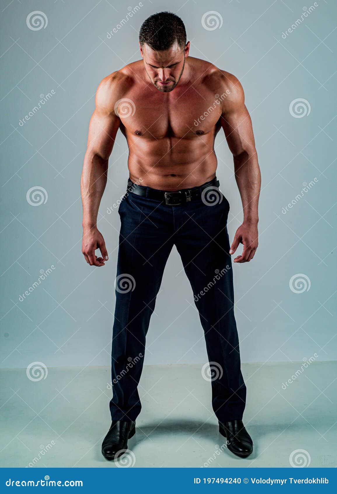Man Power. Male with Bare Torso. Stock Photo - Image of look, seduction ...