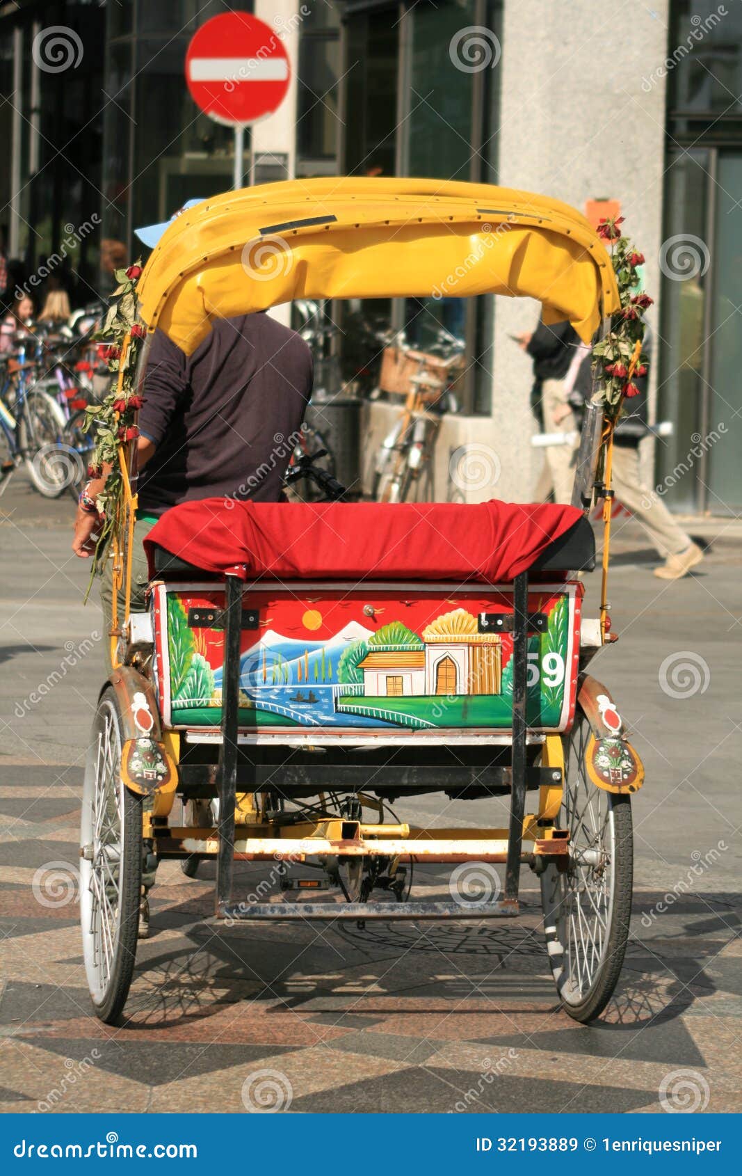 Man Powered Chariot in Copenhague Stock Image - Image of ecologist ...
