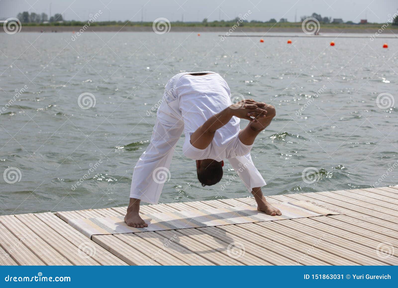 Man Practice Yoga on the Beach at Sunset Stock Image - Image of balance ...