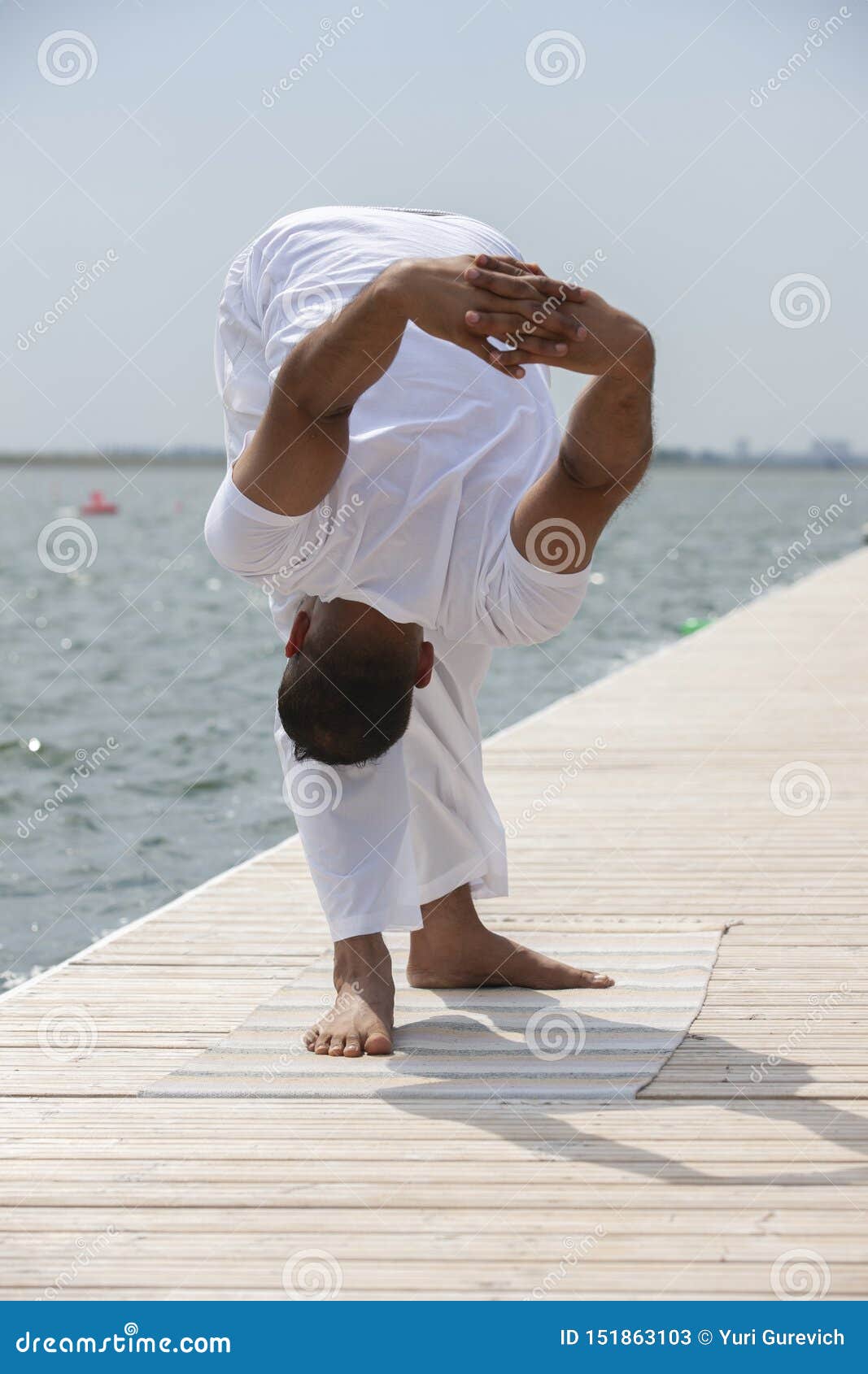 Man Practice Yoga on the Beach at Sunset Stock Image - Image of ...