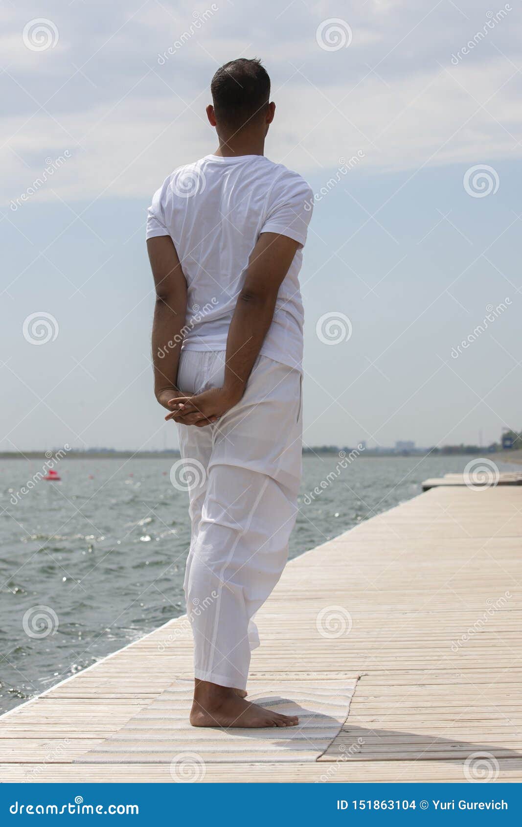 Man Practice Yoga on the Beach at Sunset Stock Photo - Image of ...