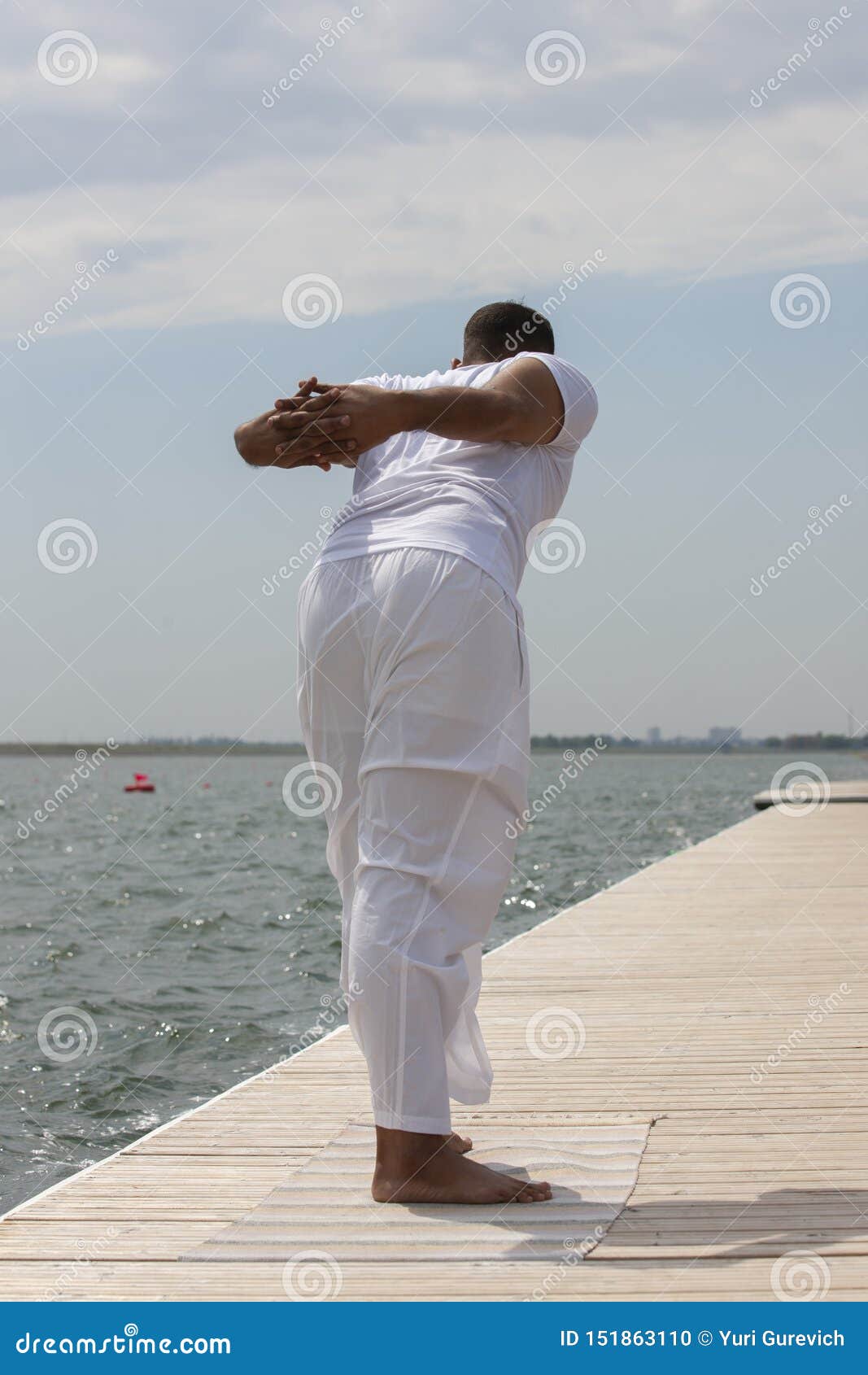 Man Practice Yoga on the Beach at Sunset Stock Photo - Image of ...