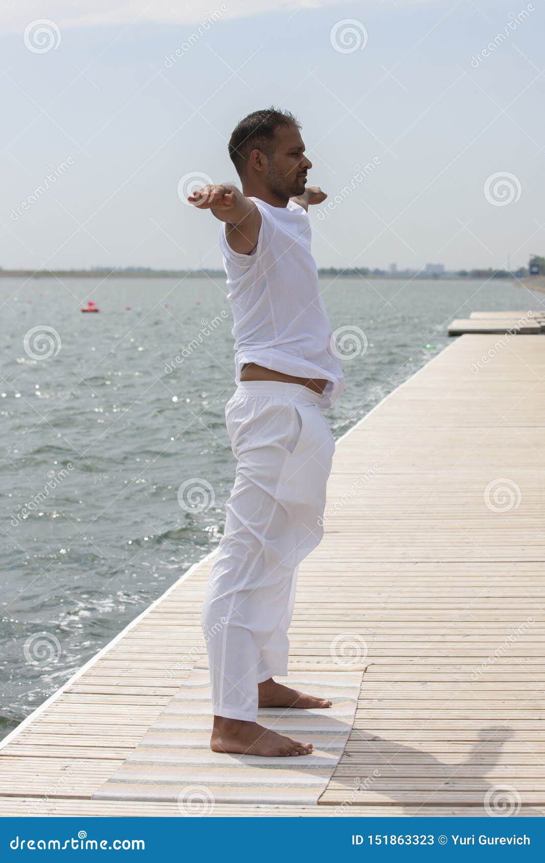 Man Practice Yoga on the Beach at Sunset Stock Image - Image of sport ...