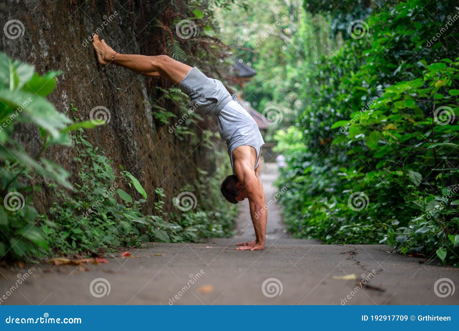 Man Practice Yoga Practice and Meditation Outdoor Stock Image - Image ...