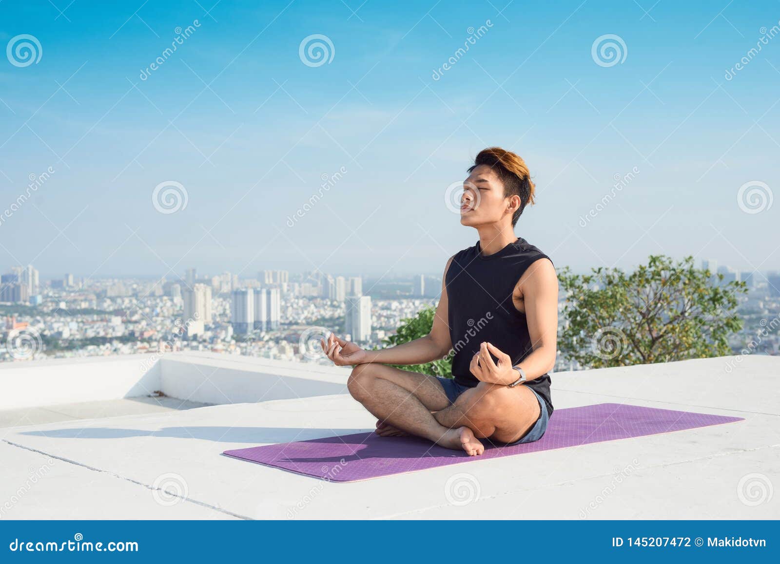 Man Practicing Advanced Yoga. a Series of Yoga Poses Stock Photo ...