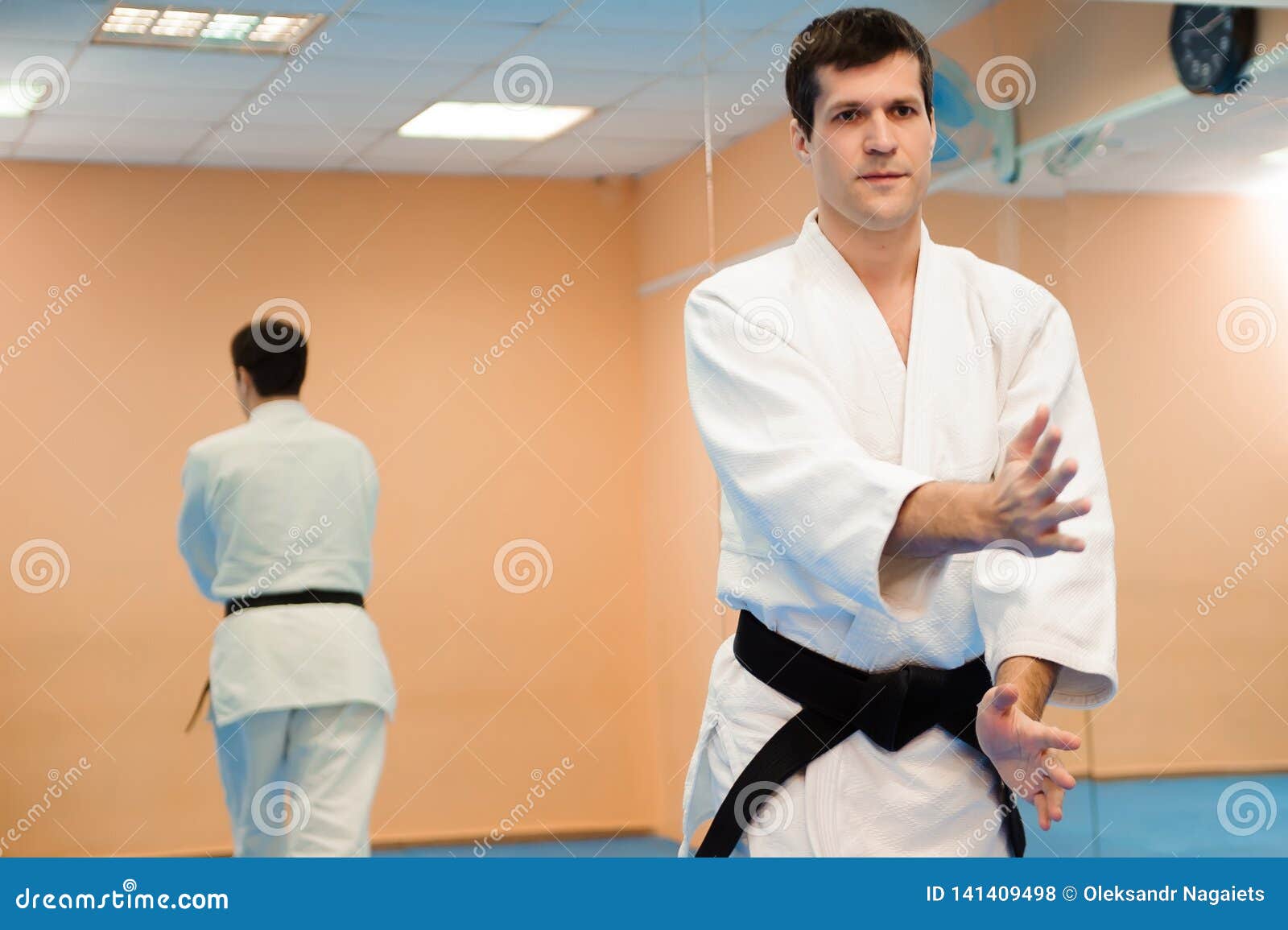 Man Practicing Aikido in a Sport Jum Stock Photo - Image of energy ...
