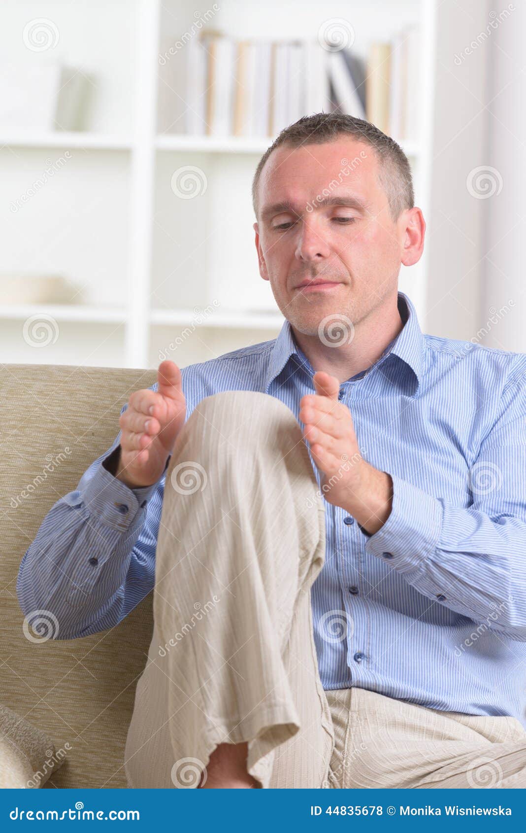 Man Practicing Energy Medicine Stock Photo - Image of calm, healing ...