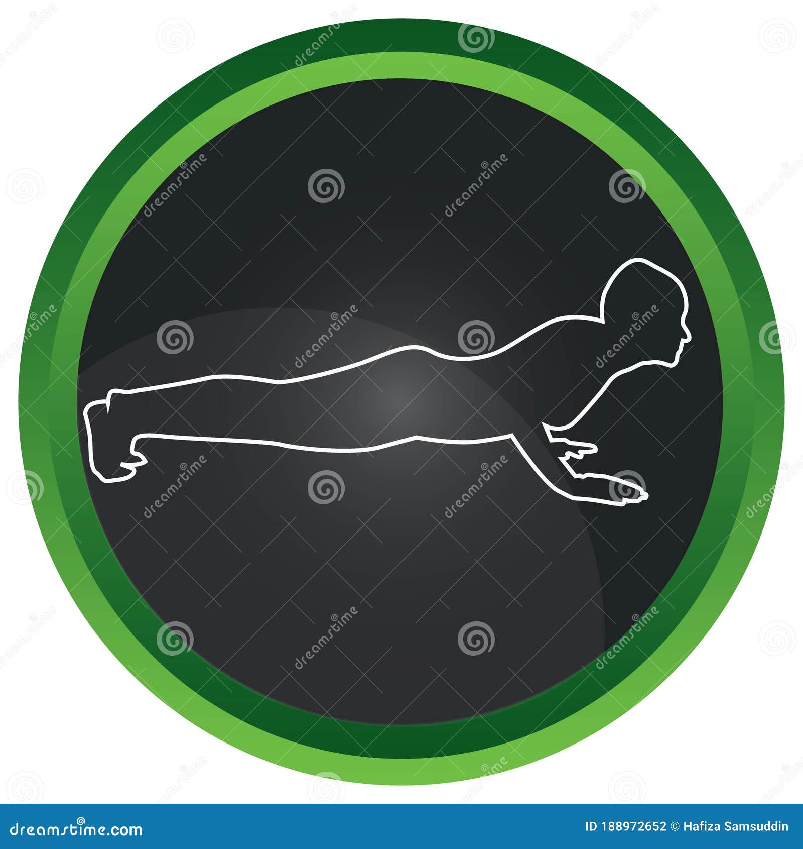 Man Practicing Four-limbed Staff Pose. Vector Illustration Decorative ...