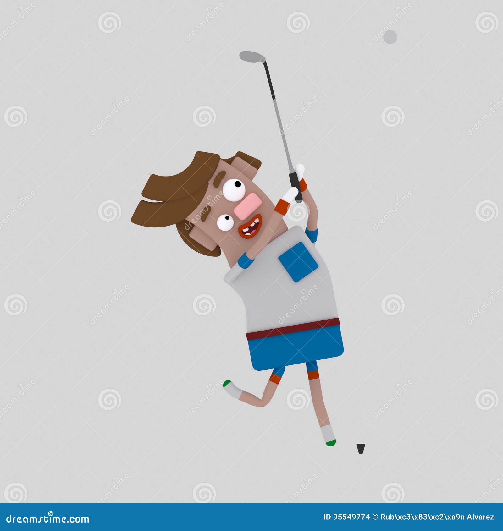 Man practicing golf stock illustration. Illustration of swing - 95549774
