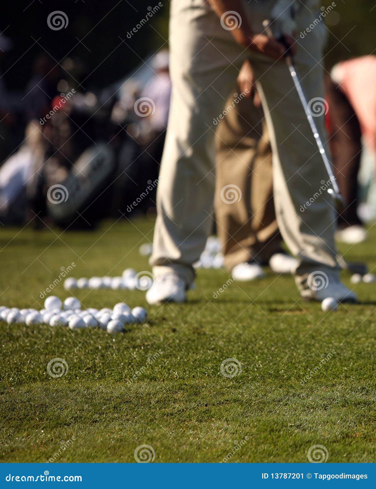 Man Practicing Golf Swing at Driving Range Stock Image - Image of human ...