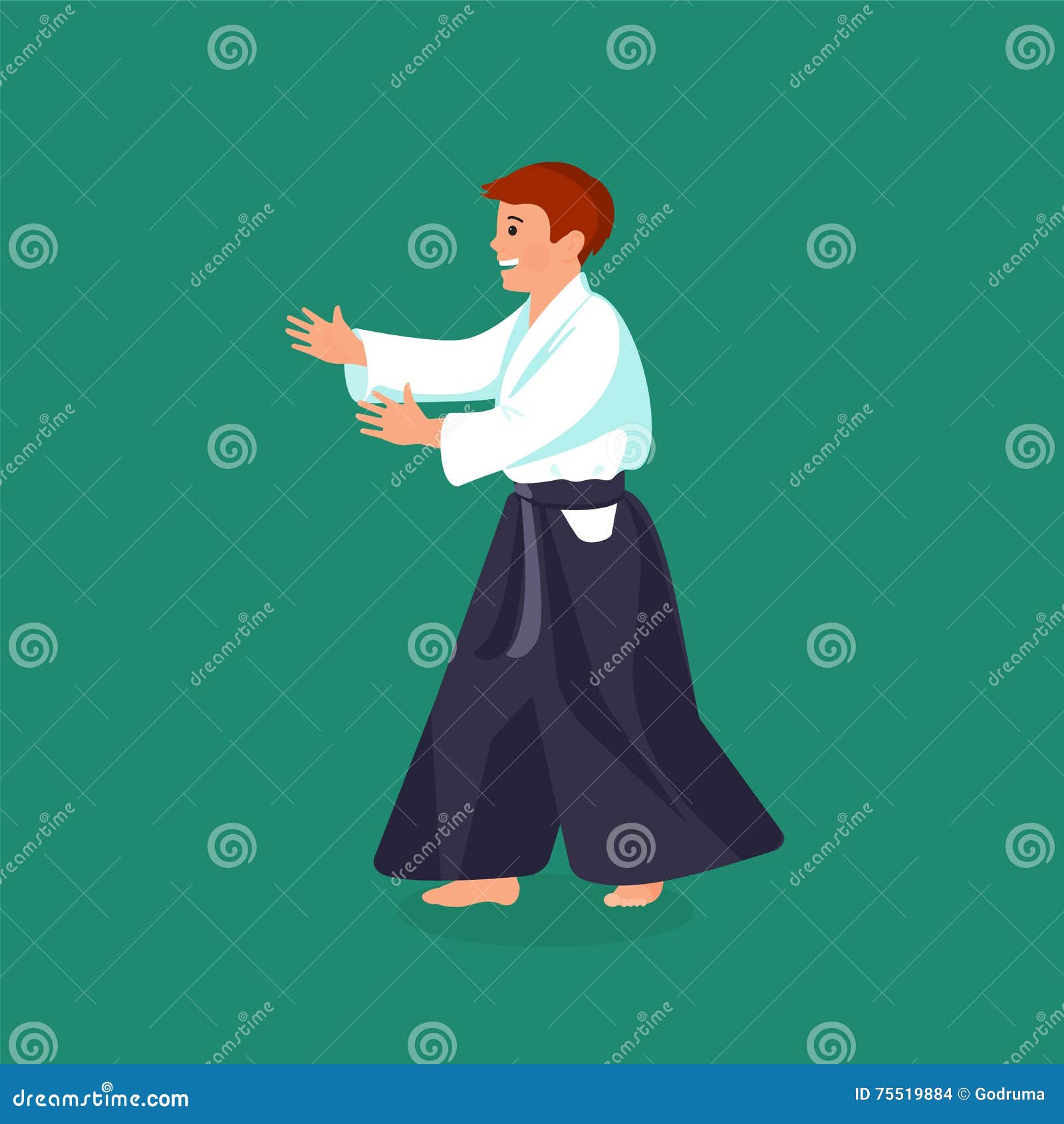 Man is Practicing His Defending Skills in Uniform Stock Vector ...