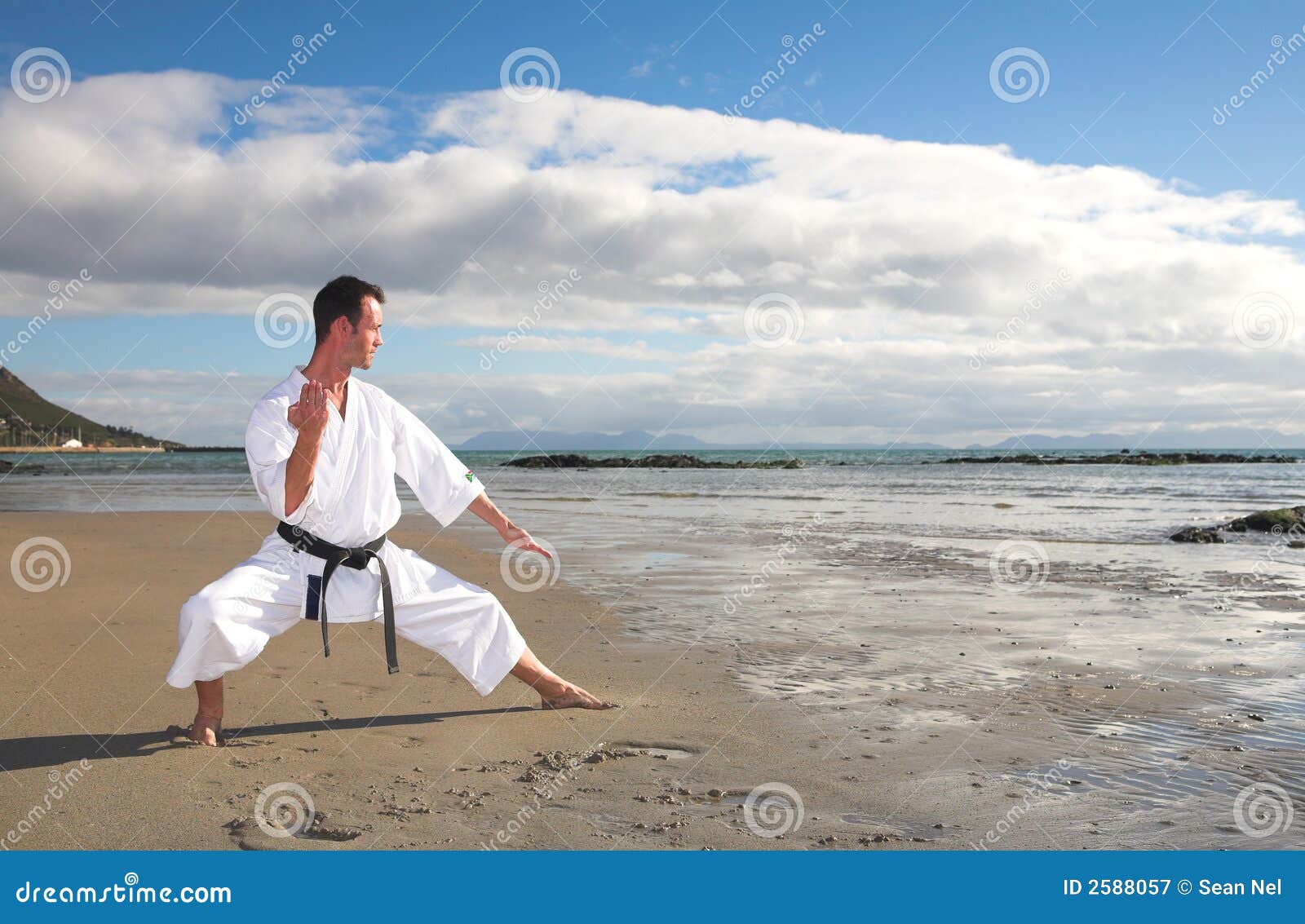 Man practicing Karate stock image. Image of strong, cloudy - 2588057