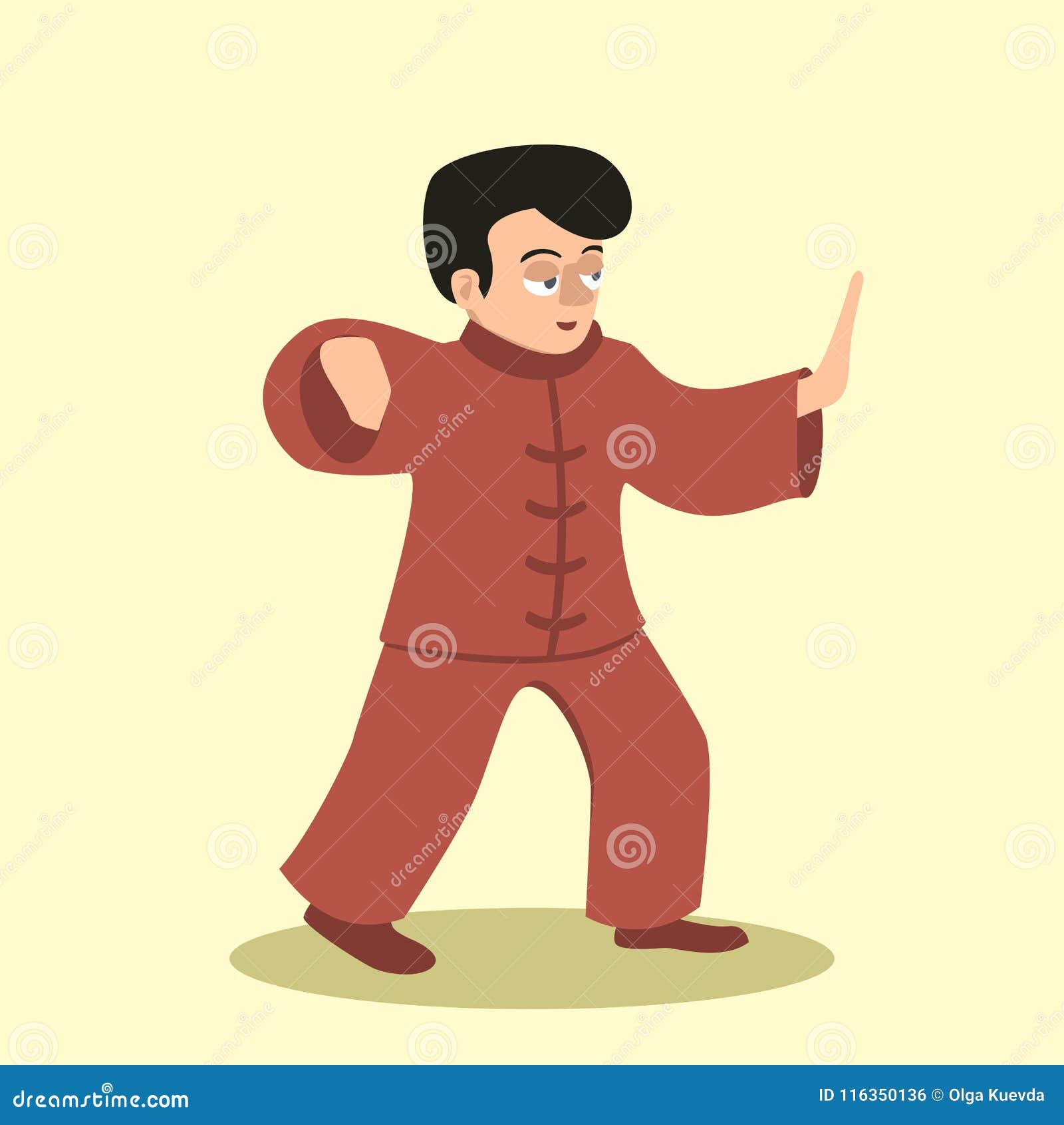 Man Practicing Tai Chi Vector Stock Vector - Illustration of spiritual ...