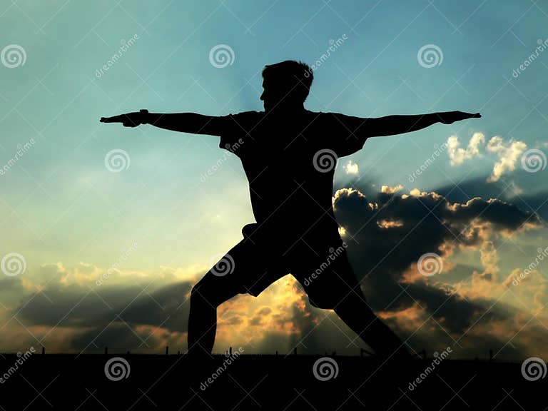 Man Practicing Yoga stock photo. Image of yoga, fitness - 184510