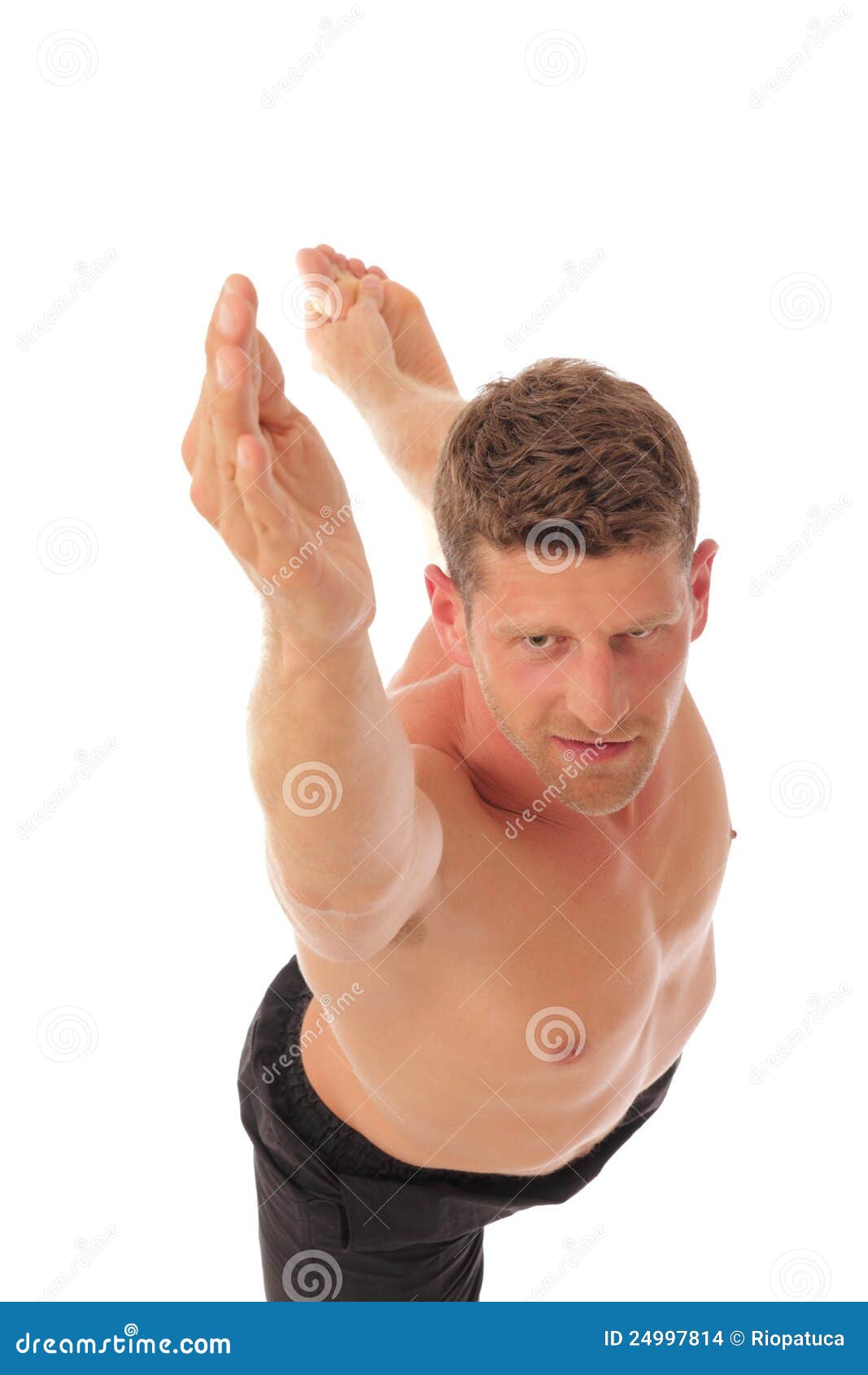 Man Practising the Yoga King Dancer Pose Stock Photo - Image of foot ...