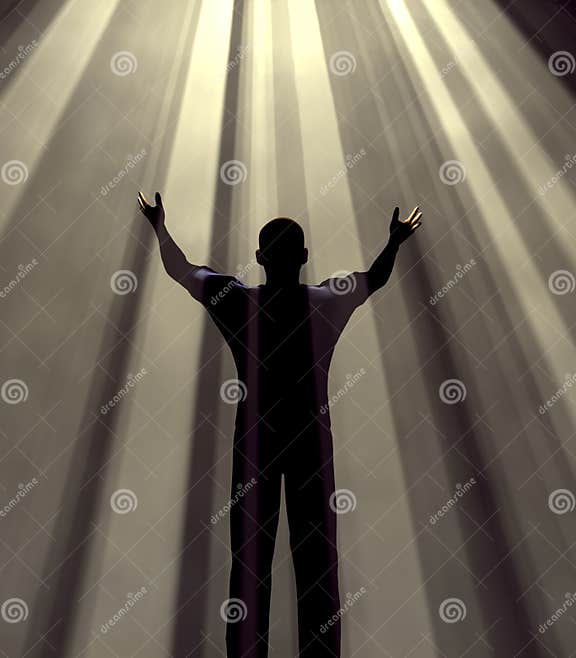Man in praise stock illustration. Illustration of celebration - 2677060