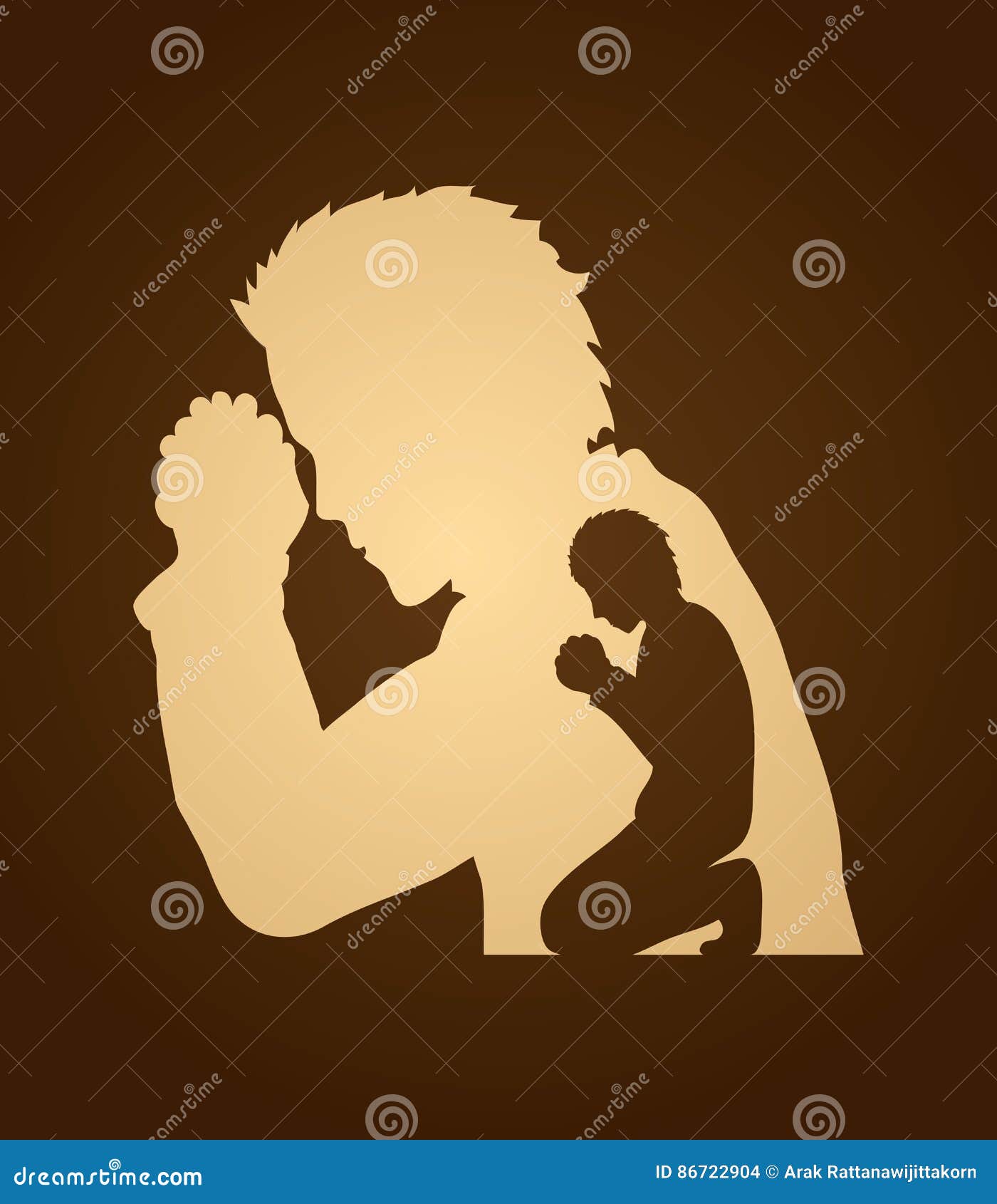 Man prayer shadow graphic stock vector. Illustration of cartoon - 86722904