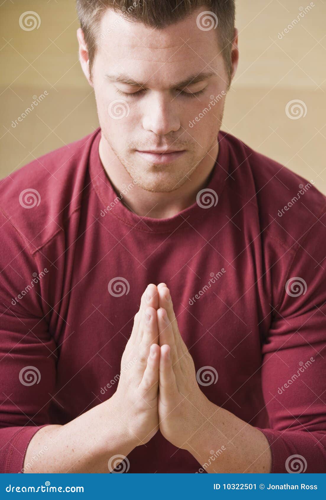 Man praying stock image. Image of focus, relaxed, clothing - 10322501