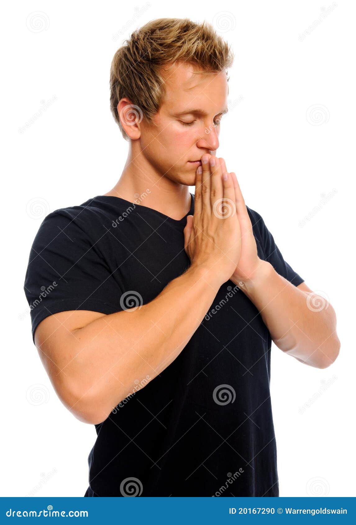 Man praying stock photo. Image of caucasian, casual, daydream - 20167290