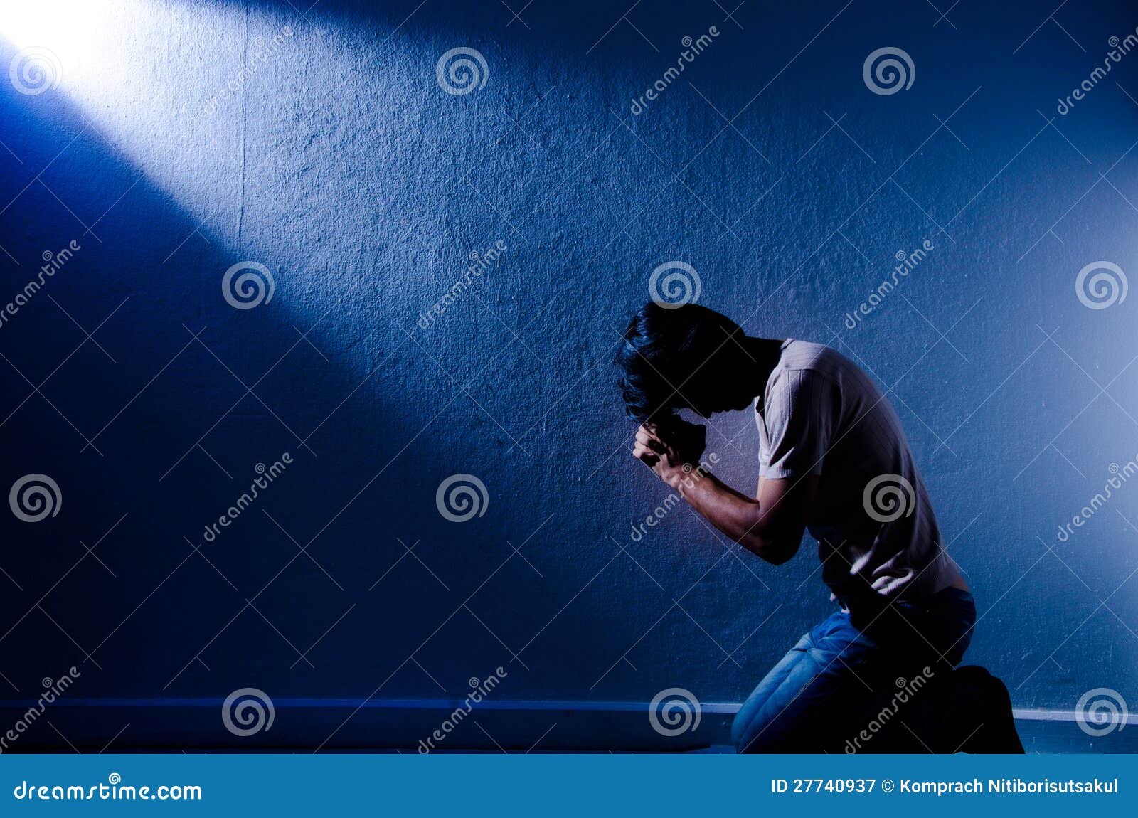 Man praying. stock image. Image of kneel, praise, peace - 27740937