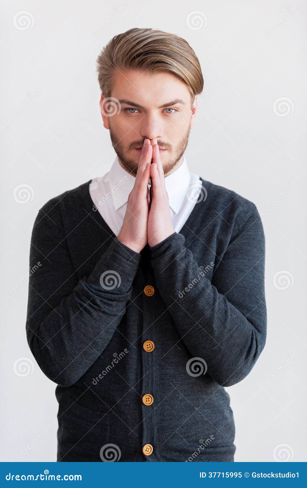 Man praying. stock image. Image of funky, beard, praying - 37715995