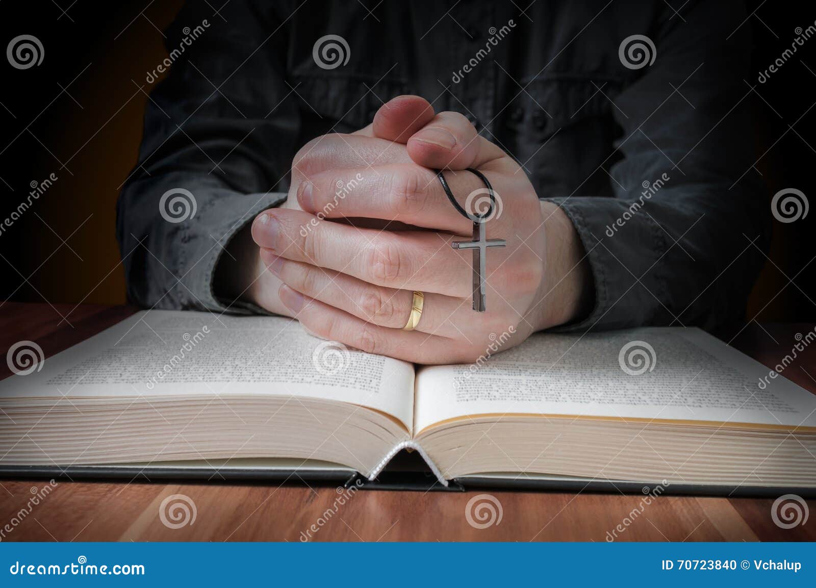 Man is Praying for Forgiveness. Low Key Photo Effect Stock Photo ...