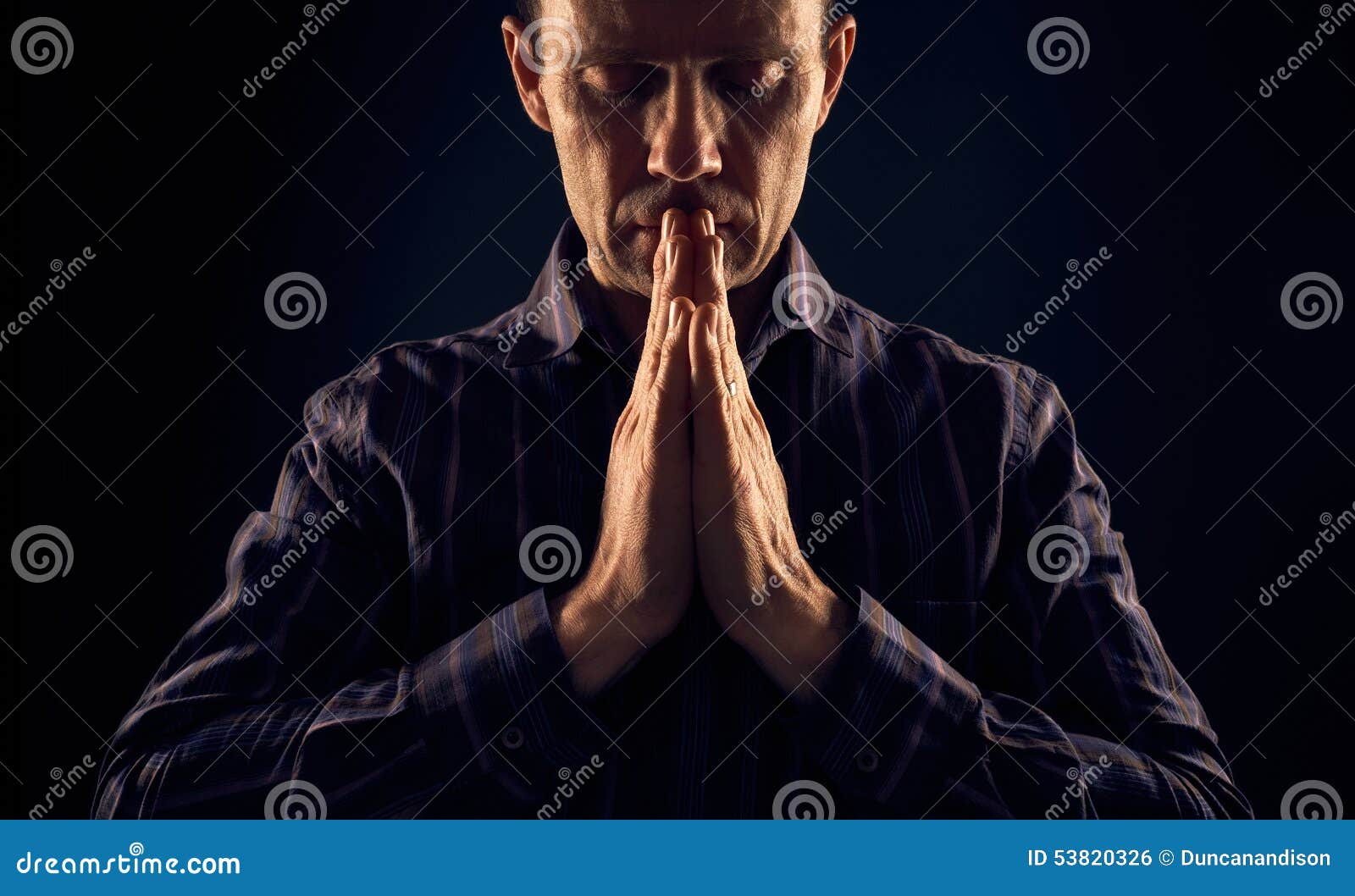 A man praying. stock photo. Image of faith, closed, adult - 53820326