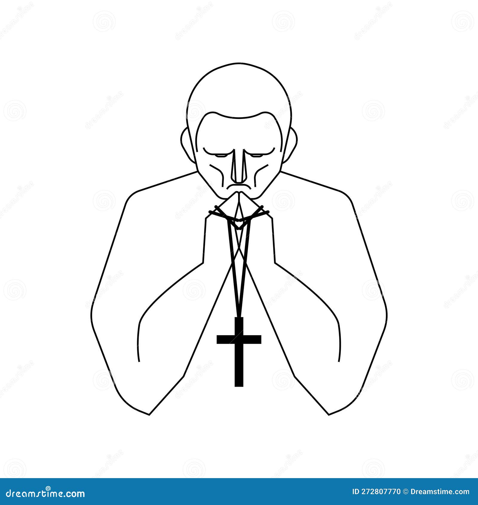 Man is praying. man prayer stock vector. Illustration of pray - 272807770