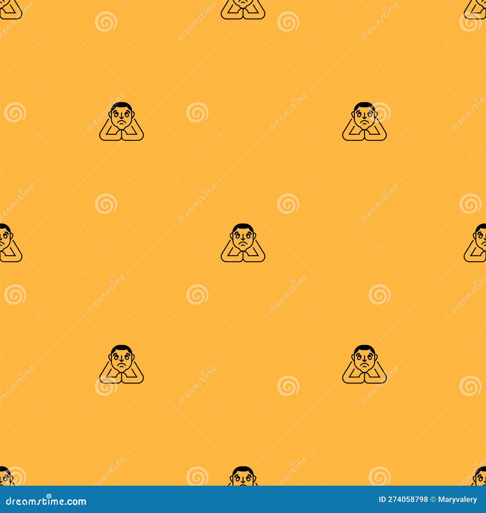 Man is Praying Pattern Seamless. Sorrow and Suffering Background Stock ...