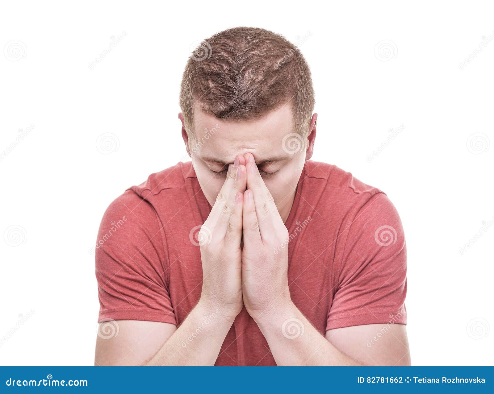 The man praying. stock photo. Image of background, indoors - 82781662