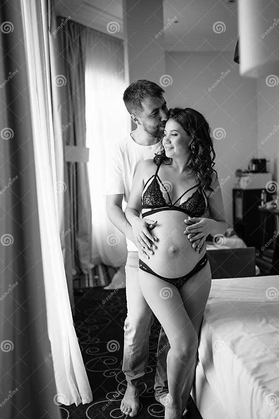 A Man And A Pregnant Womanand X27s In Underwear Sex Life During Pregnancy Stock Image Image Of