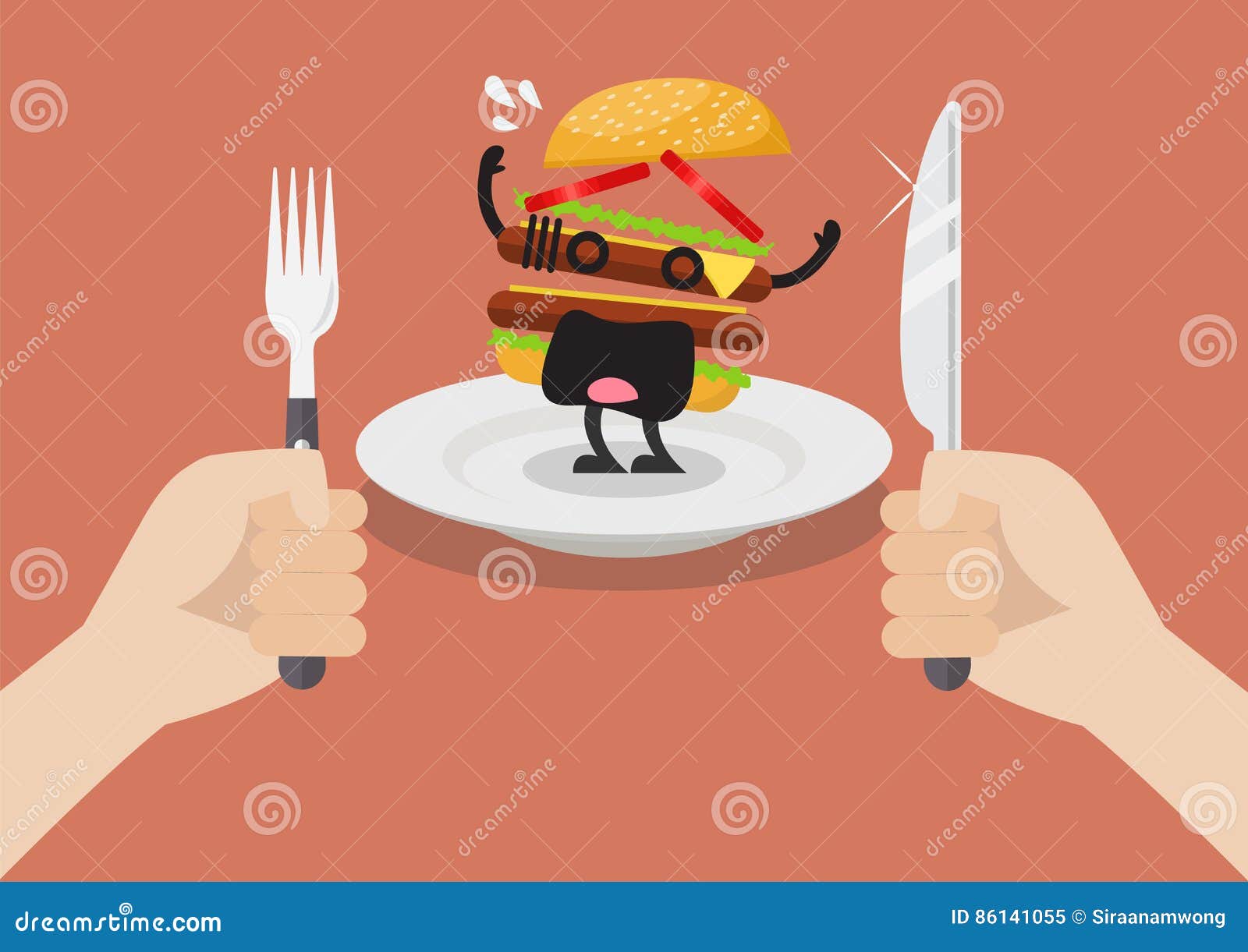 Scared Burger Cartoon | CartoonDealer.com #43762487
