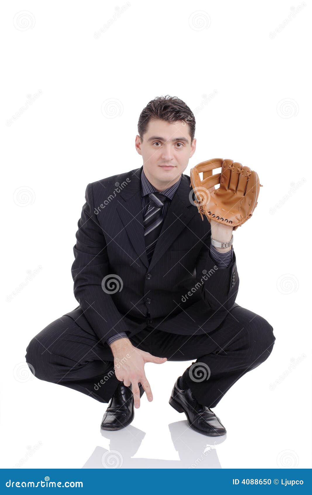 Man Prepared To Receive a Ball Stock Photo - Image of athlete, base ...