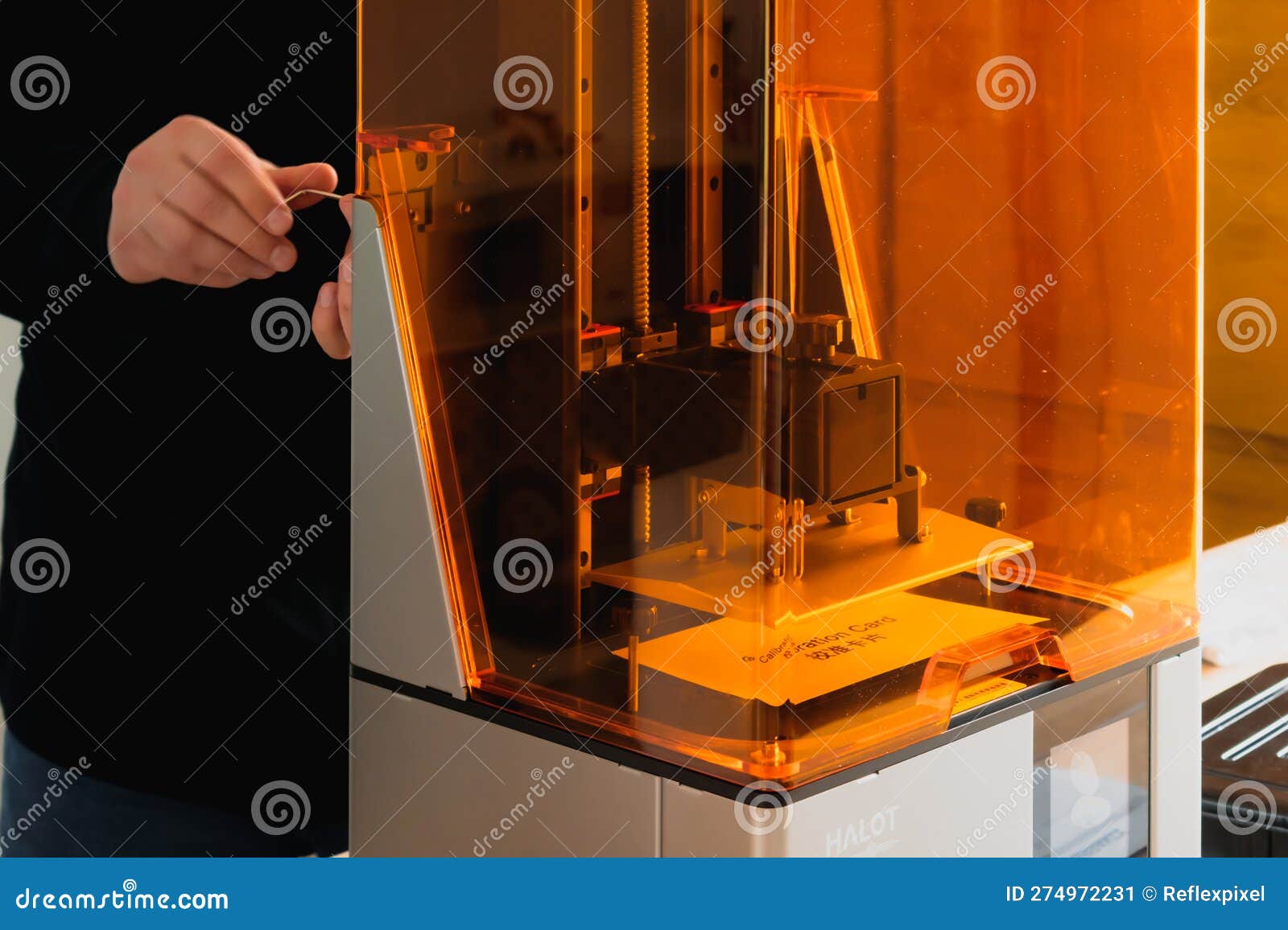 Man Preparing a 3d Resin Printer before Use Stock Image - Image of ...