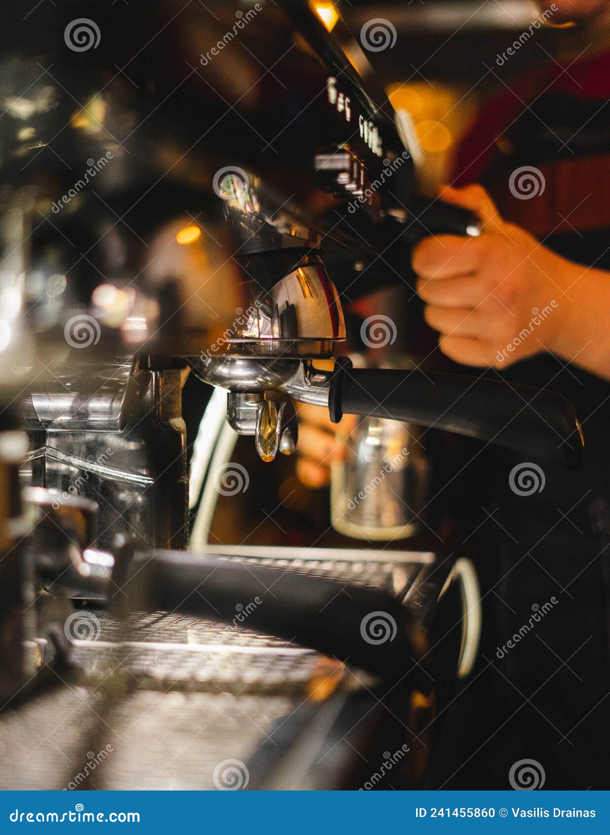 Man Preparing an Espresso Machine Stock Photo - Image of coffee ...