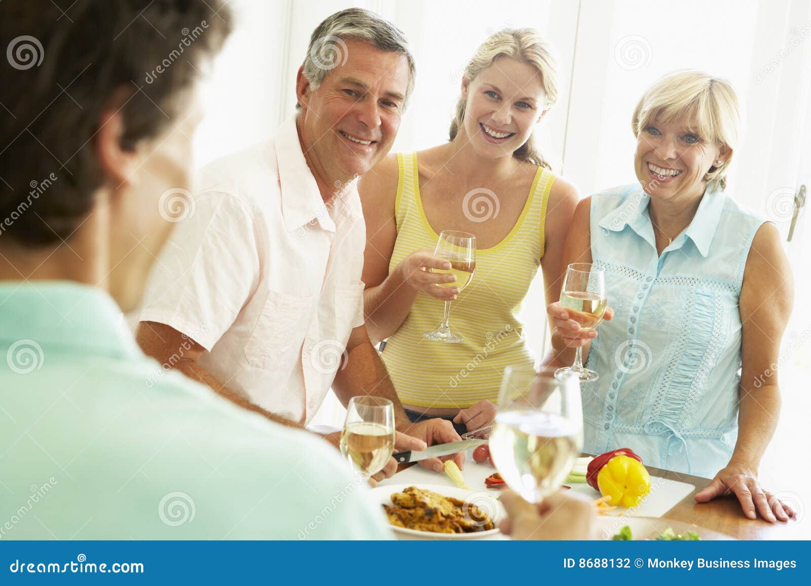 Man Preparing Food for Dinner Party Stock Photo - Image of eating, food ...