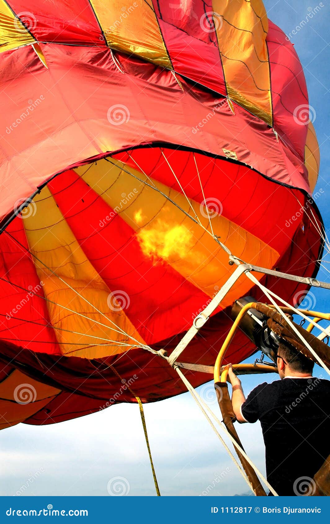 Man Preparing Hot Air Baloon for Fly #4 Stock Image - Image of flying ...