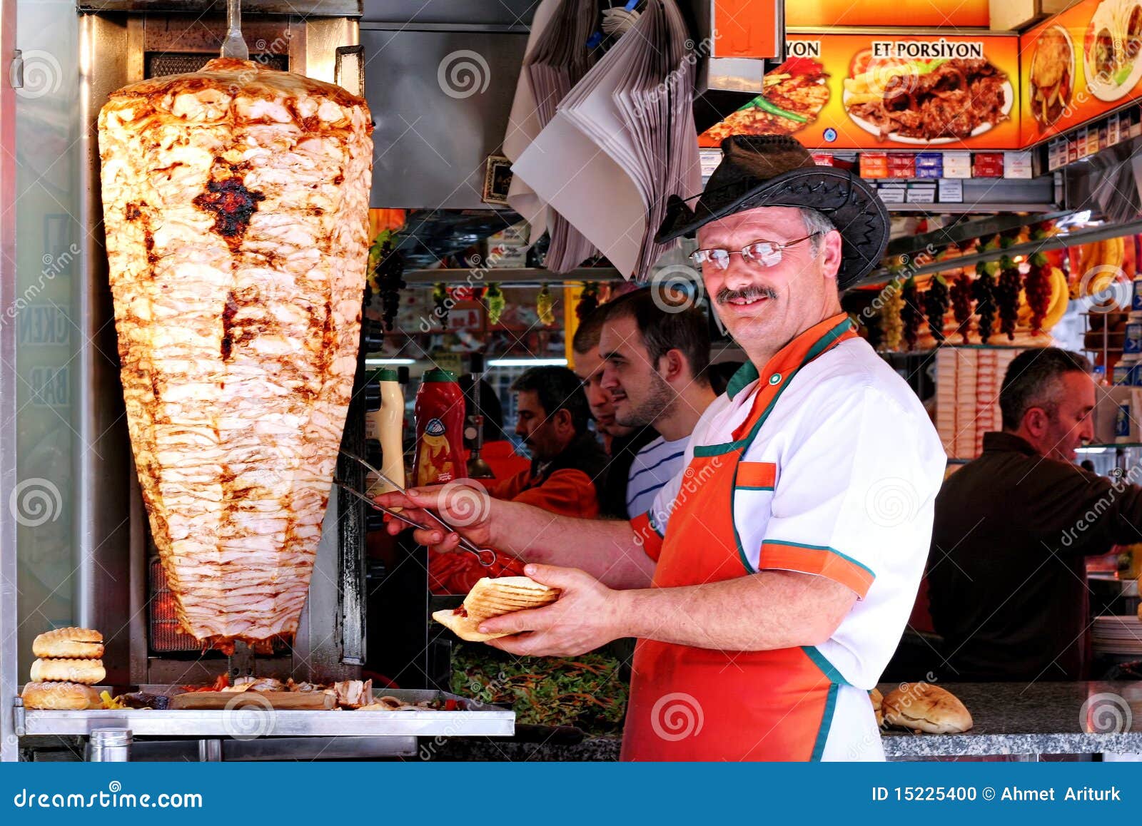 Man Preparing Kebab Sandwich Editorial Image - Image of barbecue, beef ...