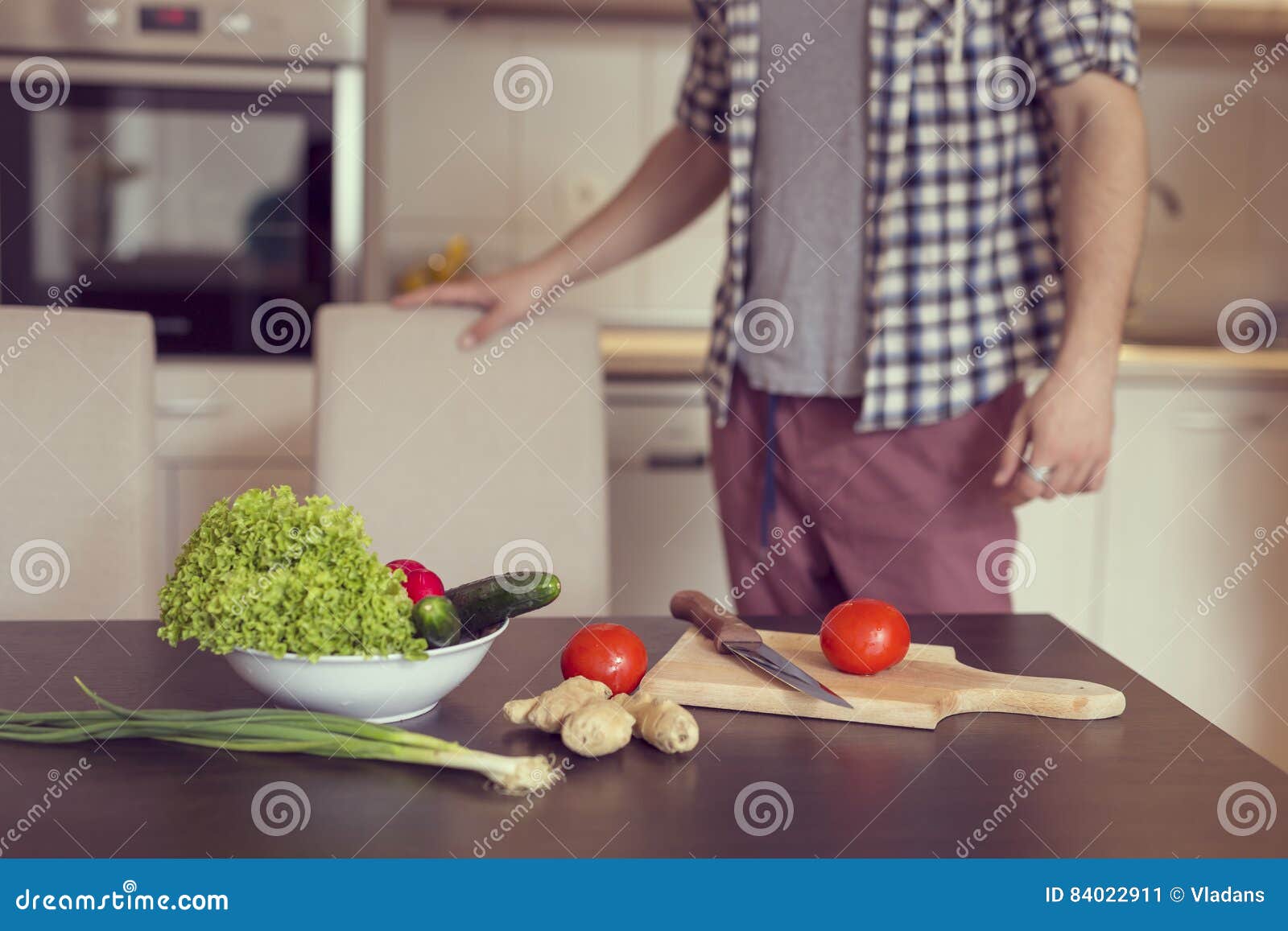 Man preparing lunch stock image. Image of interior, board - 84022911