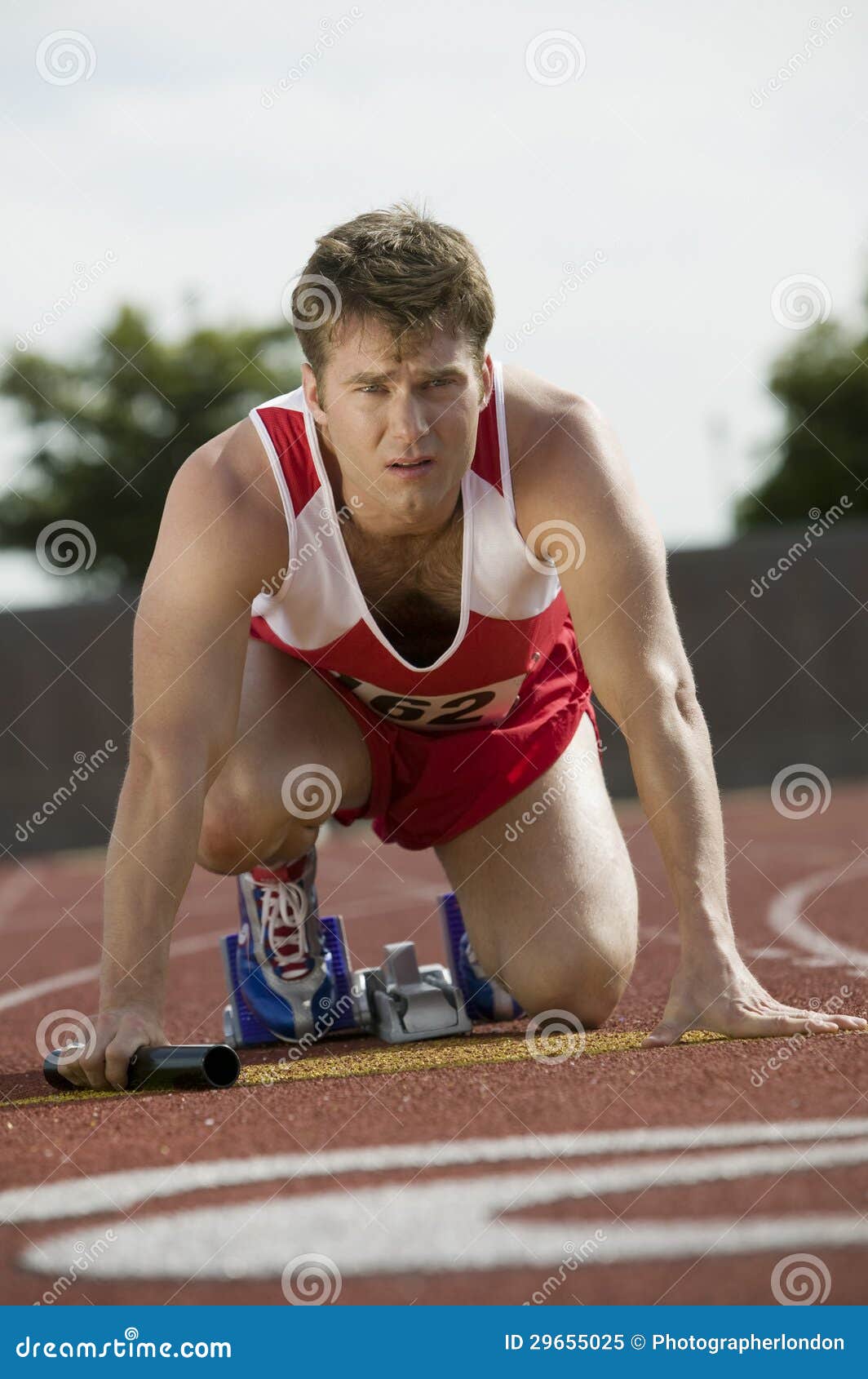 Man Preparing for Relay Race Stock Image - Image of practice, active ...
