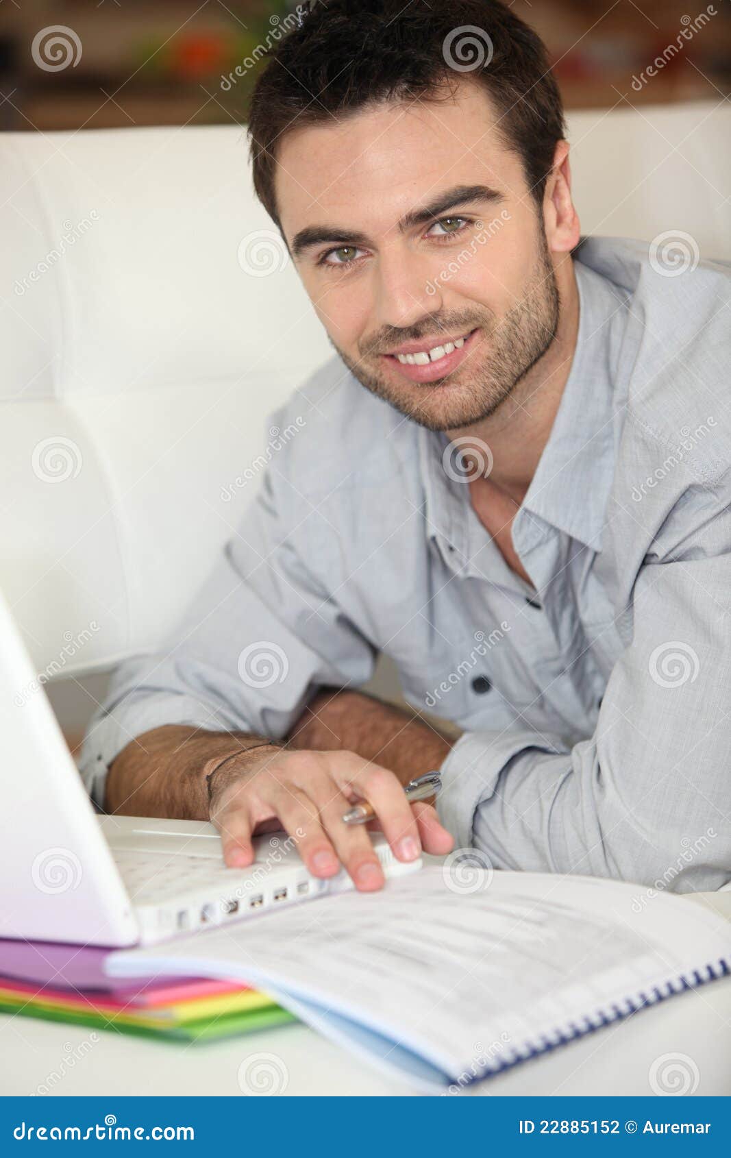 Man Preparing Report at Home Stock Photo - Image of reviewing ...