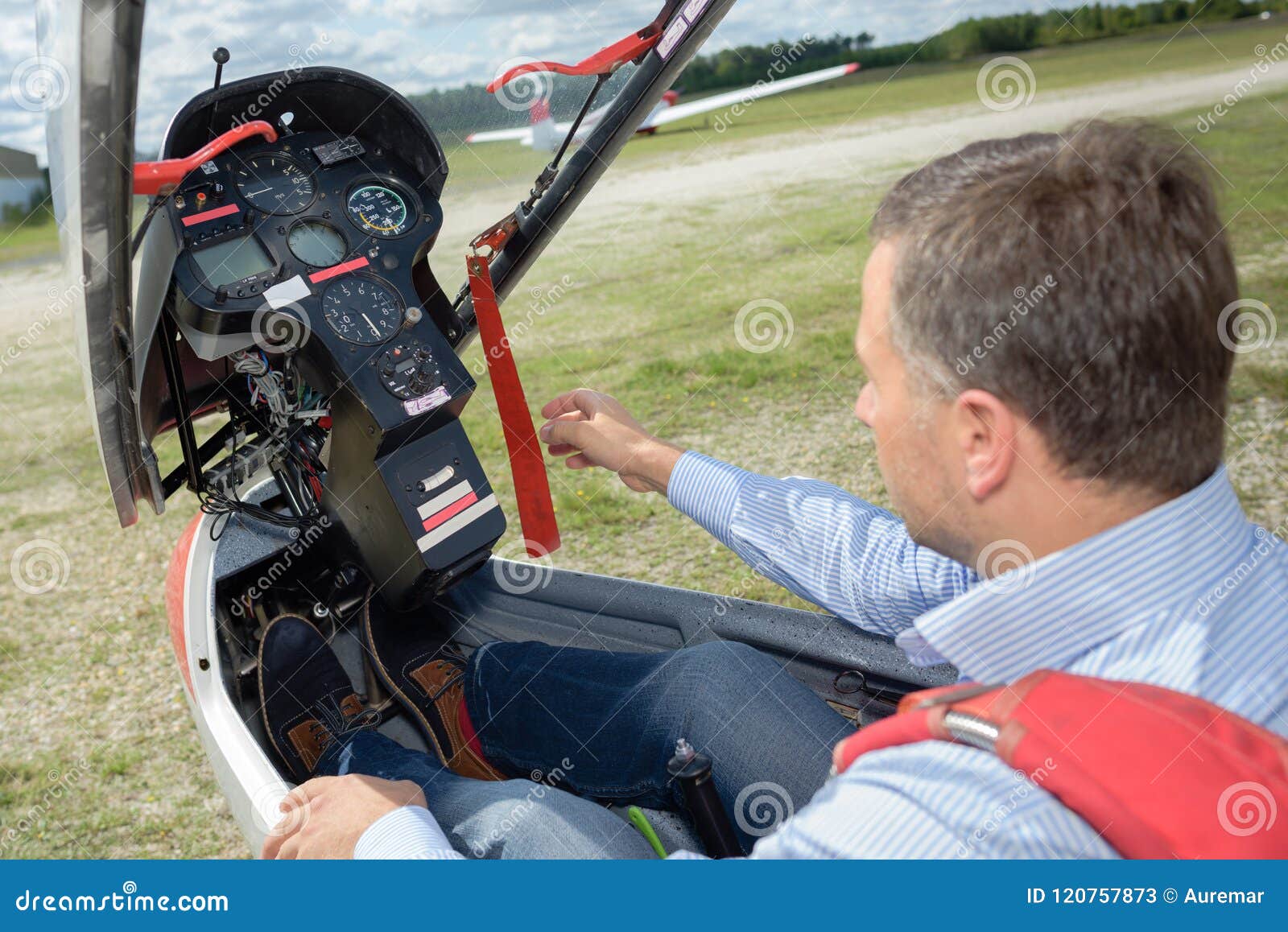 Man preparing to launch stock image. Image of facilities - 120757873