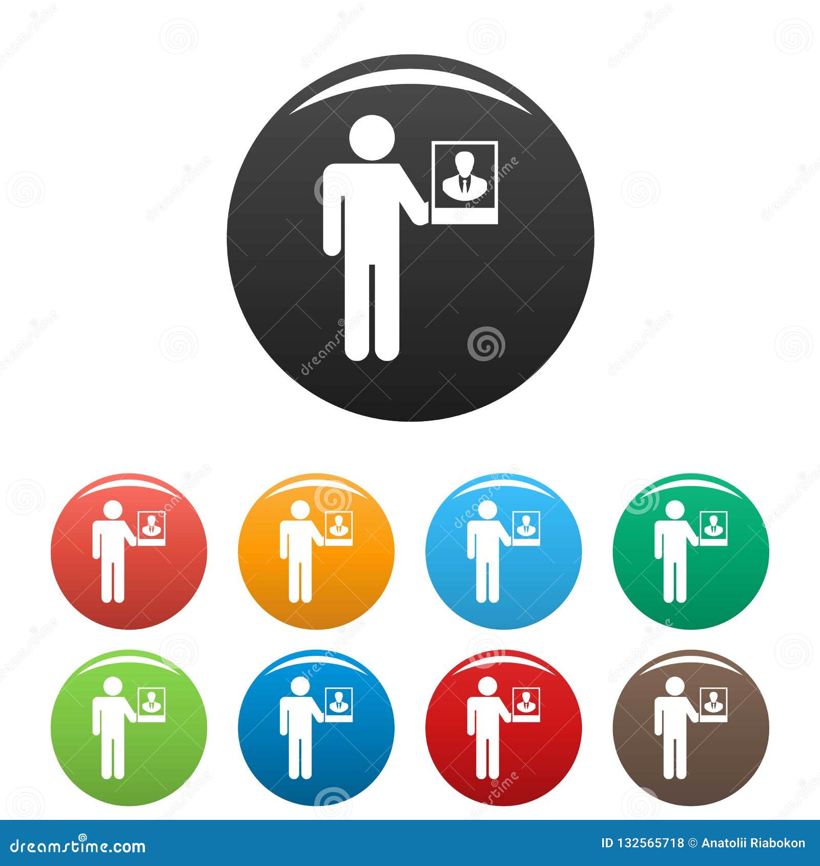 Man Present Candidate Icons Set Color Stock Vector - Illustration of ...