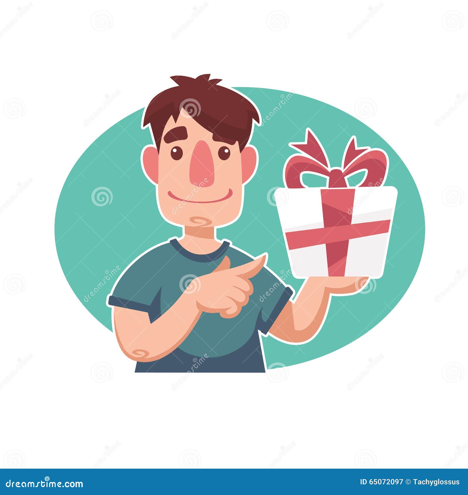 Man and present stock vector. Illustration of cool, people - 65072097