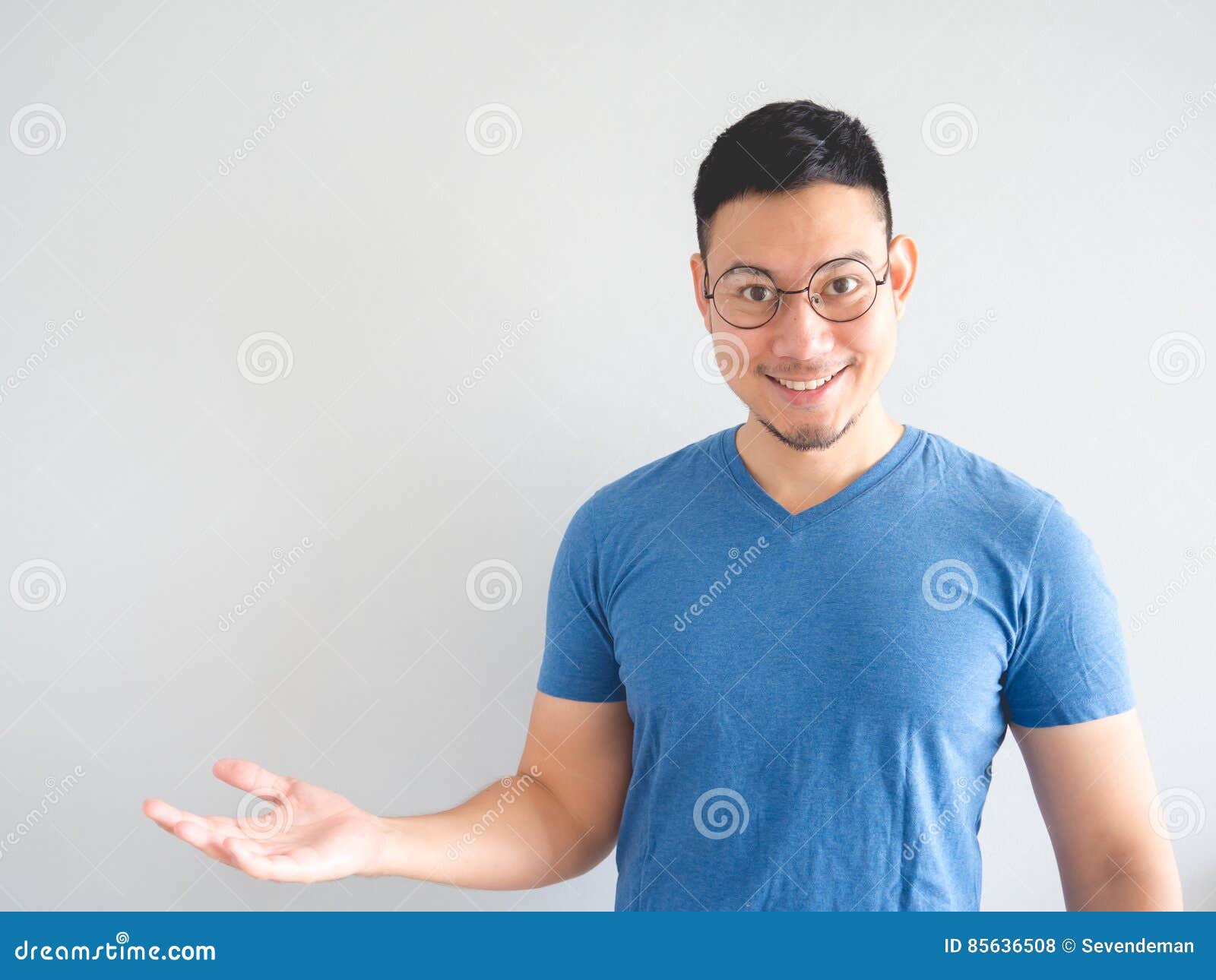 Man present something. stock photo. Image of finger, explain - 85636508