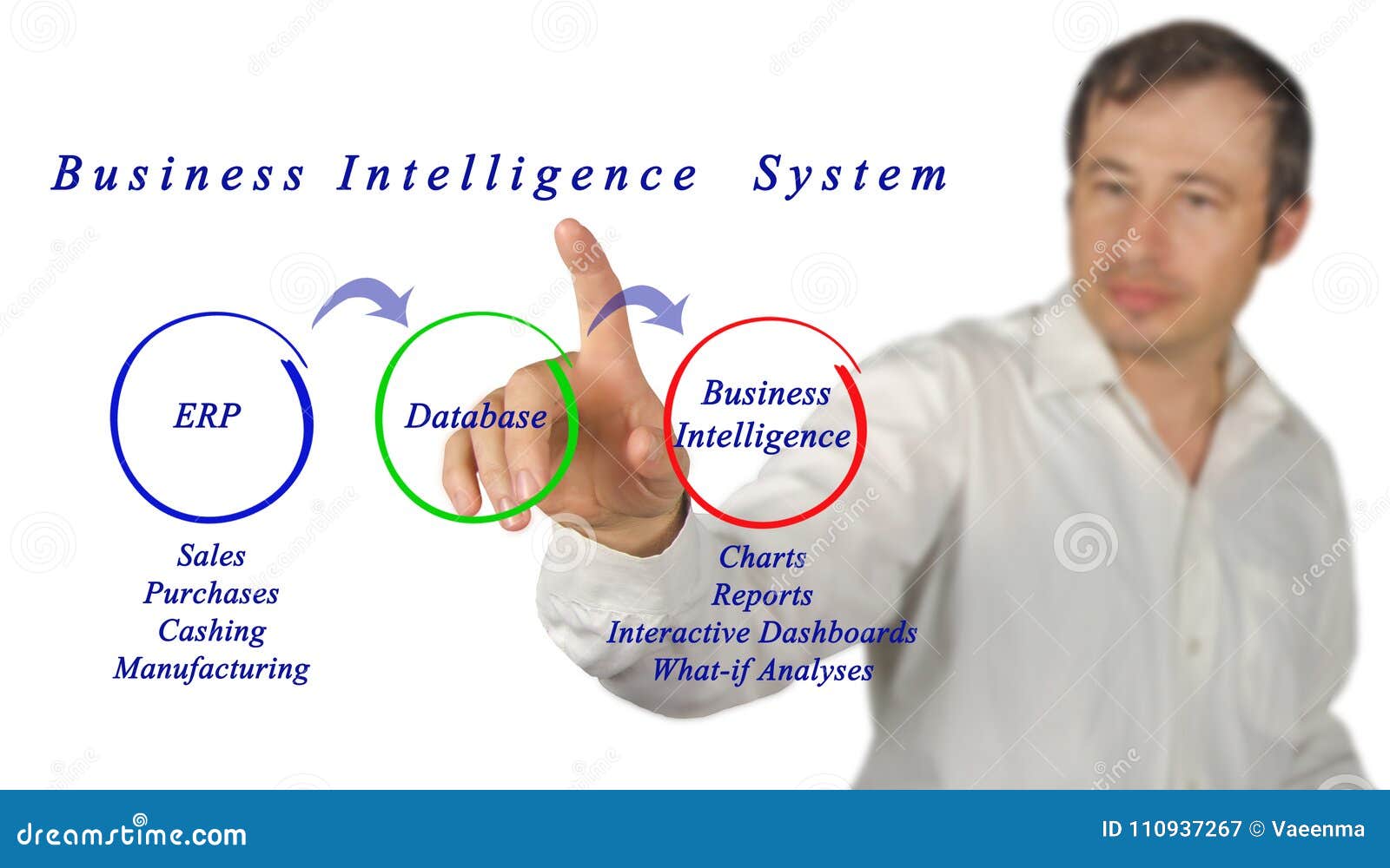 Business Intelligence System Stock Image - Image of information, hand ...